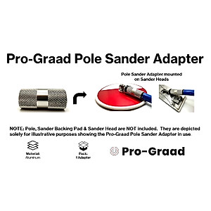 Pro-Graad Sanding Pole Adapter, Connect Wood Handles, Painter Pole, Telescopic, Multi Purpose Paint Extension Pole to Drywall Standard Sander Head, Pole Sander Adapter