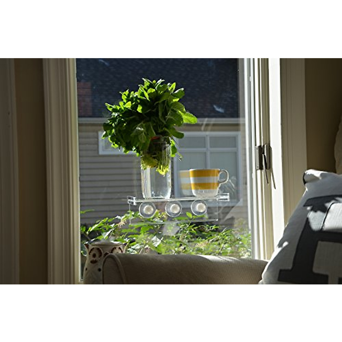 LaBrinx Designs Medium Suction Cup Shelf - Live Plants, Windows, and Bathrooms