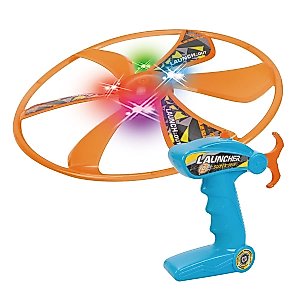 Nothing But Fun Toys Light Up LED Flying Saucer Launcher Toy Designed for Children Ages 5+ Years, Multicolor (211080)