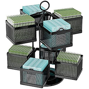 COVAODQ Tea Bag Organizer Tea Bag Storage Holder Spinning Carousel with 8 Compartments, Tea Bag Holder Black