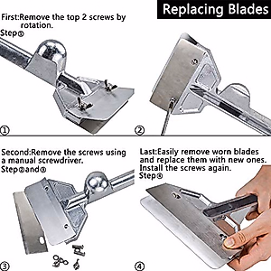 LRui Grill Scraper Heavy Duty Griddle Scraper Set with 5 Replacement Blades Flat Top Grill Accessories Griddle Cleaning Kit,for Outdoor Grill Cleaning