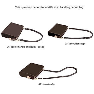 Xiazw Adjustable PU Leather Purse Handle Shoulder Crossbody Strap for Handbag Bucket Bag (Black - Silver)