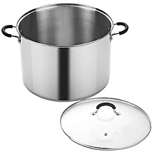 Cook N Home 16 Quart Stockpot with Lid, Stainless Steel and Stockpot Sauce Pot Induction Pot With Lid Professional Stainless Steel 12 Quart