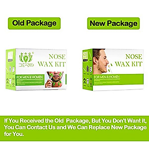 Nose Wax Kit ,Nose Hair Removal Kit with Wax beads 20 Safe Tip Applicator,10 Containers and 10 Moustache Stencils , Nose Waxing Kit for Men and Women Easy, Quick and Painless Nose Hair Wax