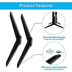 TV Stand Base TV Legs Compatible with TCL 32 40 43 49 50 55 75 Inch 4K UHD HDR Roku Smart TV, TV Stand Legs for TCL TV Model 32S330, 40S303, 43S423, 49S403, 50S425, 55S421, 65S425, 75S435