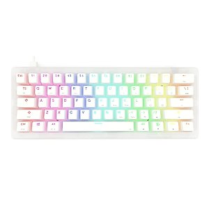 GK GAMAKAY K61 Pro 60% RGB Gasket Mechanical Keyboard, Bluetooth/USB-C Wired/2.4GHz Wireless 61 Keys Hot Swap Gaming Keyboard with CNC Acrylic Base Pudding PBT/ABS Keycaps (Gateron Red Switch)
