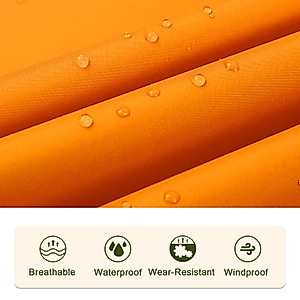 Unisex Rain Poncho Raincoat Hooded for Adults Women with Pockets(Orange)