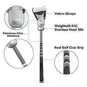 DGPCT VR Golf Club for Oculus Quest 2, Alluminum Golf Club Attachment Compatible with Oculus Meta Quest 2, with 1: 1 Sleeve, Counterweight and Realistic Rubber Grip