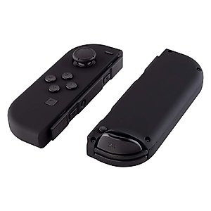 eXtremeRate DIY Replacement Shell Buttons for Nintendo Switch & Switch OLED, Black Soft Touch Custom Housing Case with Full Set Button for Joycon Handheld Controller - Console Shell NOT Included