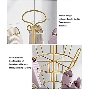 HOLPPO Multilayer Metal Shoe Tree, Standing Tower Household Slippers Hanger, Fashion Storage Shoe Rack, Suitable for Drying All Kinds of Shoes URG (Size : 29x102cm)