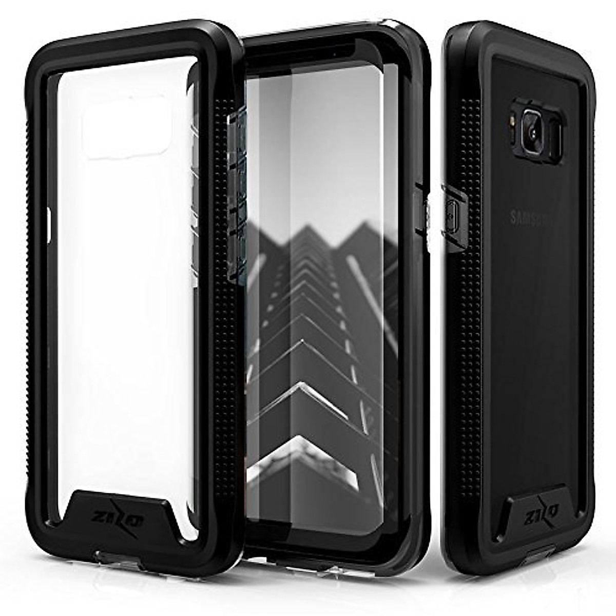 Zizo ION Series for Samsung Galaxy S8 Plus Case Military Grade Drop Tested with Tempered Glass Screen Protector Black Smoke