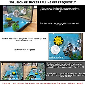 Turtle Basking Platform, Turtle Tank Platform Aquarium Animal Transparent Sink Wharf, Reptile Habitat, Climbing shelf Turtle Tank Dock Floating Decor with Sucker Cap