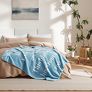 Bedsure Get Well Soon Gifts for Women - After Surgery Blanket with Inspirational Words Sympathy Gift for Men Hug Soft Fleece Healing Blanket Blue 50x60 Inch