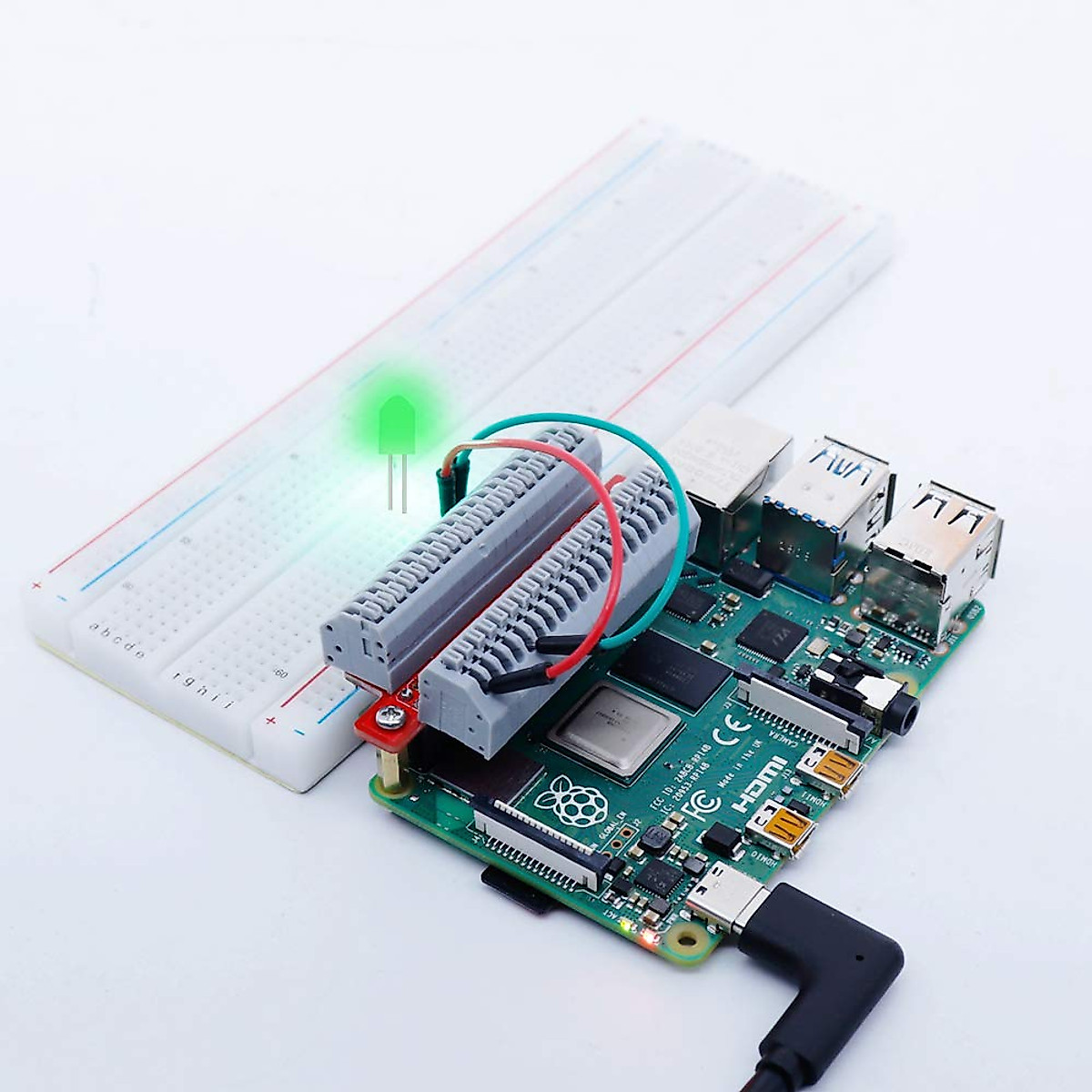 Treedix Terminal Block Breakout GPIO Spring Expansion Solderless 40pin Pinout Board Module Compatible with Raspberry Pi