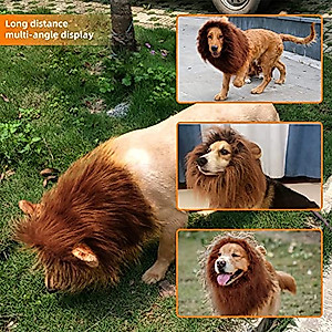 Dog Halloween Costumes Lion Mane for Dog Halloween Party Realistic and Funny Lion Wig Clothes for Large Medium Sized Dogs for Cosplay