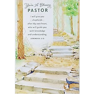 Greeting Card You're A Blessing Pastor - So Thankful For Your Encouragement Leadership and Faithful Ministry In Our Church - Clergy Appreciation