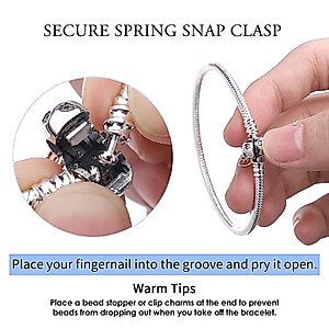 KUNSIR 925 Sterling Silver Snake Chain Bracelet with Lucky Leaf Charm Bracelets for Women Teen