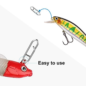 EOMTUR Tactical Anglers Power Clips Quick Fishing Snaps and Clips Stainless Steel Decoy Longline Clips Easy Change Lure Snap, 50 Pcs, 3 Sizes (Medium)