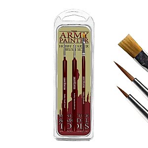 The Army Painter Hobby Brush Starter Set -Miniature Small Paint Brush Set of 3 Acrylic Paint Brushes-Includes Drybrush, Standard Model Paint Brush & Detail Fine Tip Paint Brush for Acrylic Painting