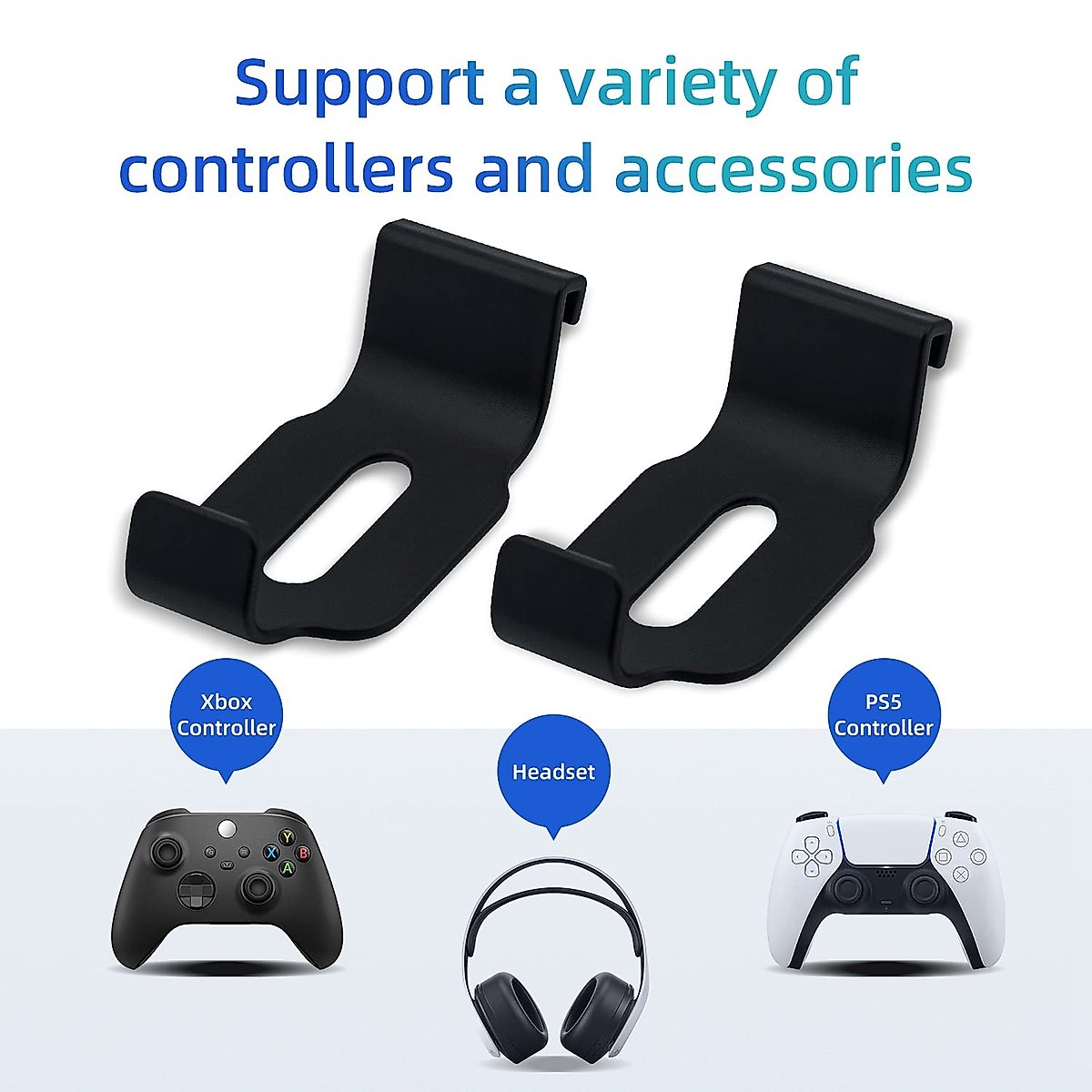 Mcbazel Controller Holder for PS5, Controller Stand Mount for Xbox Series X, Storage Bracket for Playstation 5/ Xbox Sereis X Controllers - No Screws & No Adhesive Tape