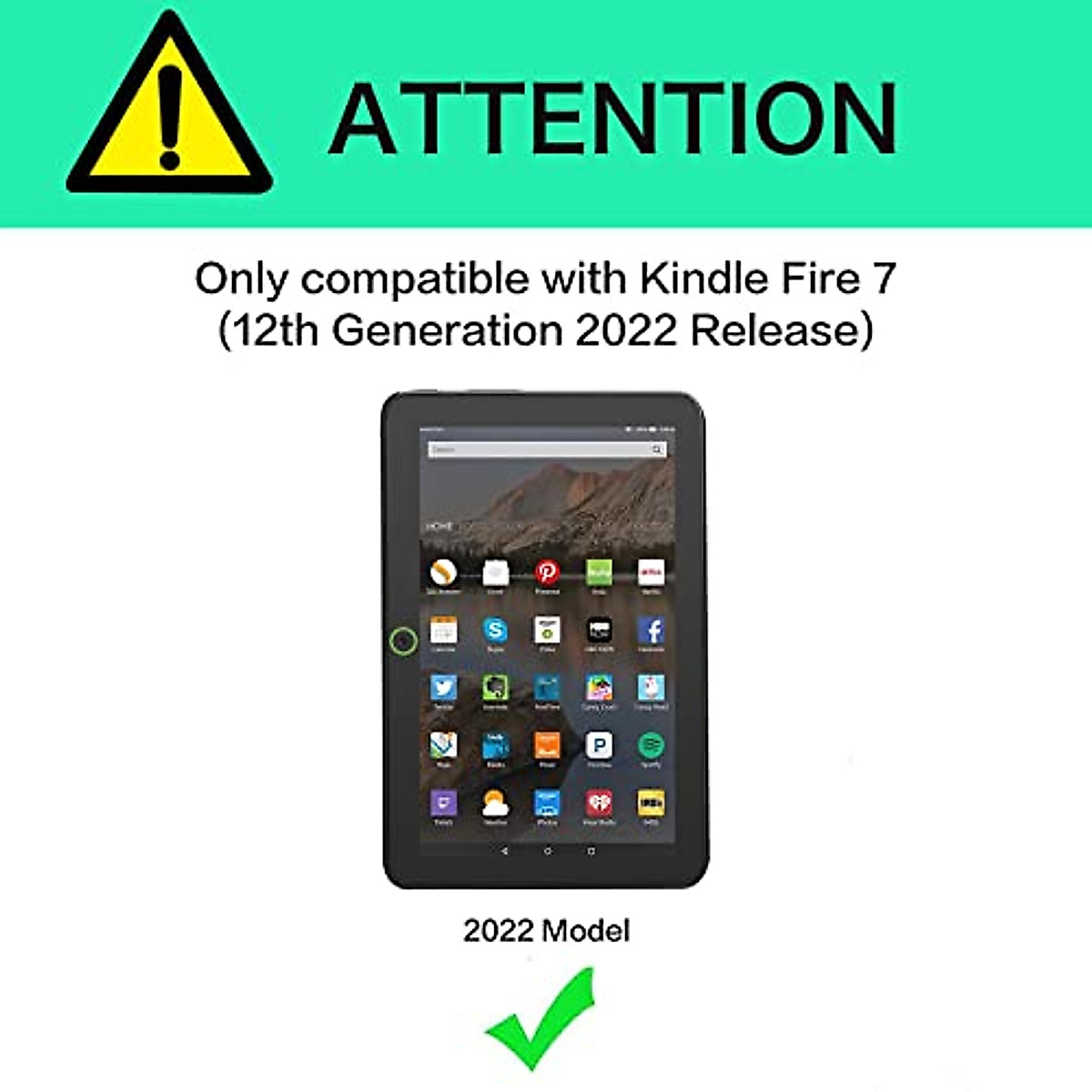 MOSISO Case Compatible with Kindle Fire 7 Tablet 12th Generation 2022 Release, Slim Shell PU Leather Trifold Back Protective Smart Stand Cover with Auto Sleep/Wake Function, Black