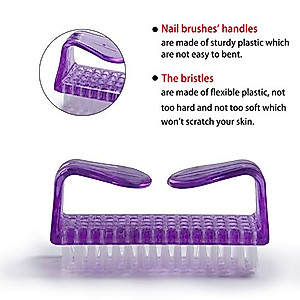 Handle Grip Nail Brush, Hand Fingernail Scrub Cleaning Brushes for Toes and Nails Cleaner, Pedicure Scrubbing tool kit for Men and Women 10 Pack (Multicolor)