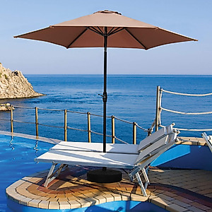 HYD-Parts 9FT Patio Umbrella Outdoor Table Umbrella,Market Umbrella with Push Button Tilt and Crank for Garden, Lawn, Deck, Backyard & Pool (Coffee)