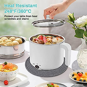 Trivets for Hot Dishes, 6 Pieces Pot Holders for Kitchen, 100% Cotton Woven Hot Pads for Kitchen, Trivets for Kitchen Heat Resistant, 11.8 Inches and 7 Inches