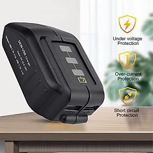 Qjin USB Charger for Dewalt 10.8V - 20V Battery, Power Tool Battery Charger Adapter (Battery Not Included)