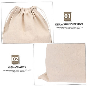 Anneome 3 Pcs Bread Bag Linen Loaf Bags Muslin Storage Bread Pouch Bag for Bread Tortoise Ornament Canvas Storage Bag Bread Loaf Bags Cookie Bag Drawstring Cotton Storage Bags