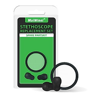 Stethoscope Replacement Parts Diaphragm and Ear Tips Kit, Compatible with Littman Cardiology. Repair Accessories 40022,Replacement for Littmann Classic Stethoscopes,Black