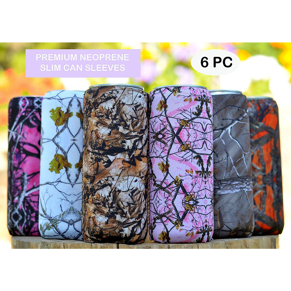 Baxendale Tall Can Sleeve for Slim Can and Tall Beer Cans - Set of 6 12oz Skinny Sleeve Insulated Cooler Sleeves to Keep Drinks Cold - Compatible with Truly, Michelob Ultra, Seltzers, Redbull and More