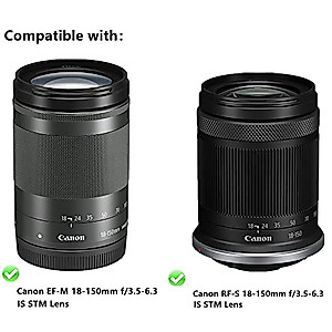 JJC EW-60F Reversible Lens Hood for Canon RF-S 18-150mm F3.5-6.3 is STM Lens on EOS R7 R10 & for Canon EF-M 18-150mm F3.5-6.3 is STM on EOS M50 M6 Mark II M M2 M3 M5 M200 M100 M10 Mirrorless Camera