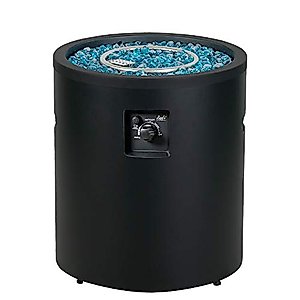 BALI OUTDOORS 23 inch Propane Gas Fire Pits, 50,000 BTU Round Gas Fire Pit with Fire Glass, Column Fire Bowl for Outdoor, Garden, Patio, Backyard