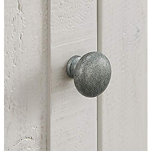 Martin Svensson Home Monterey Chairside Table - White with Grey Top - Coastal Multi-Use Table with Built-in Outlets and Drawers for Bedroom or Living Room