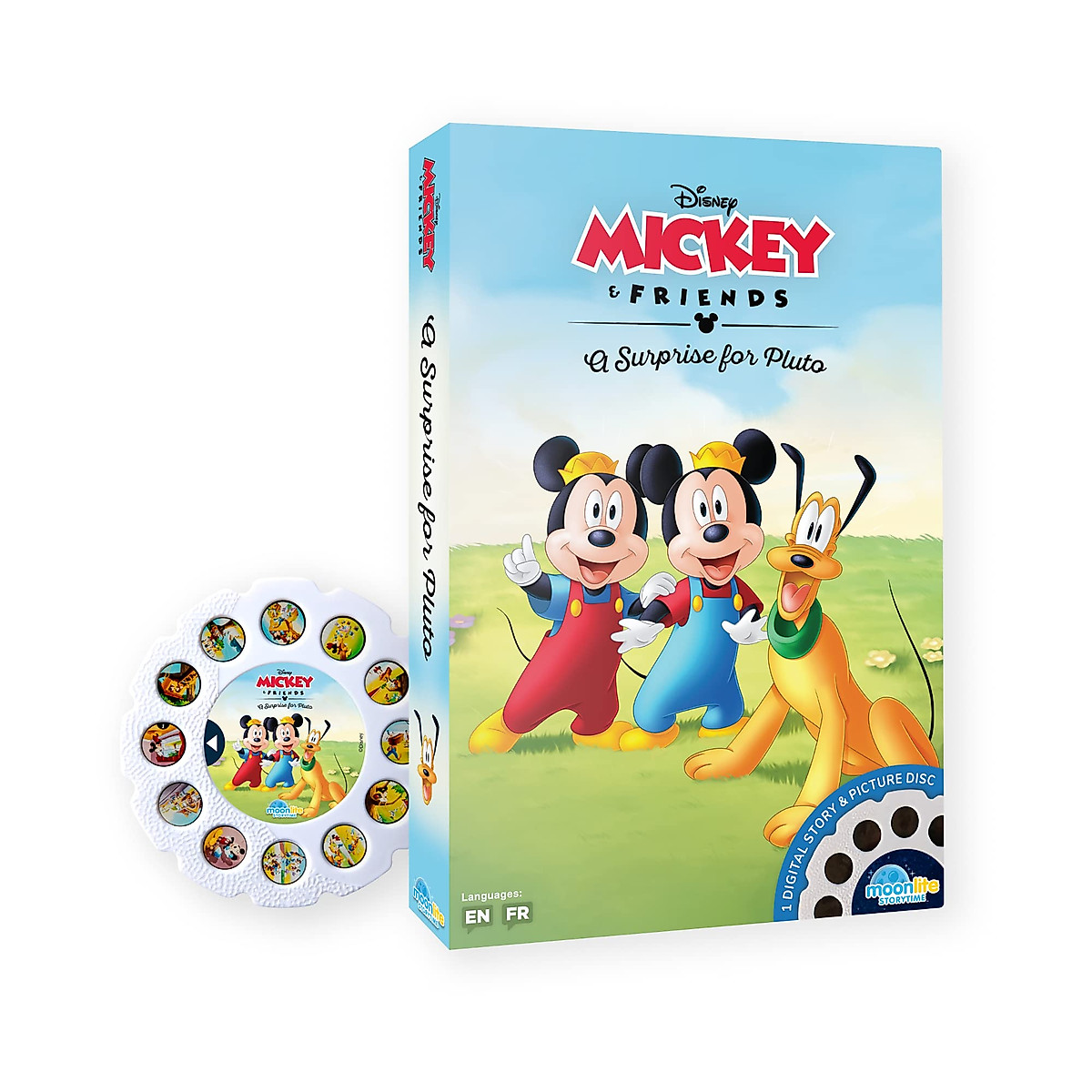 Moonlite Storytime Mickey and Friends A Surprise for Pluto Storybook Reel, A Magical Way to Read Together, Digital Story for Projector, Fun Sound Effects, Learning Gift for Kids Ages 3+ Years and Up