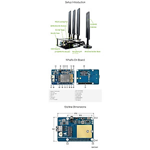 Coolwell Waveshare SIM8202G-M2 5G HAT with Antennas, Support 5G/4G/3G Snapdragon X55 Onboard, Multi Mode Multi Band, for Regions with 5G Sub-6G Signal Coverage