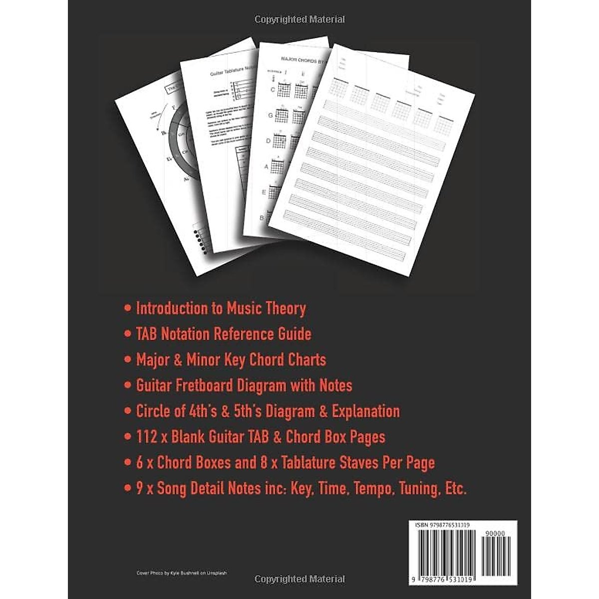 Guitar Blank Tablature & Chord Boxes: Includes introduction to music theory for guitar with explanations, diagrams, chord charts and TAB notation ... intermediate acoustic & electric guitarists