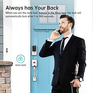 Smart Deadbolt Keyless Keypad Lock: Hornbill Smart Locks for Front Door, Digital Electronic Door Lock, Bluetooth Code Door Locks for Front Door