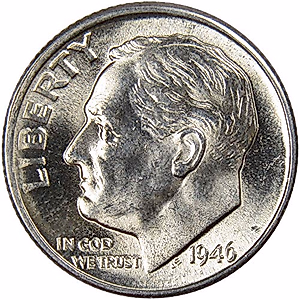 1946 D Roosevelt Dime BU Uncirculated Mint State 90% Silver 10c US Coin