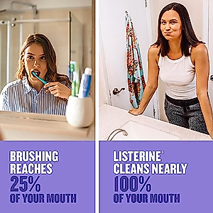 Listerine Total Care Anticavity Fluoride Mouthwash, 6 Benefits in 1 Oral Rinse Helps Kill 99% of Bad Breath Germs, Prevents Cavities, & Strengthens Teeth, Fresh Mint, 1 L, Pack of 2