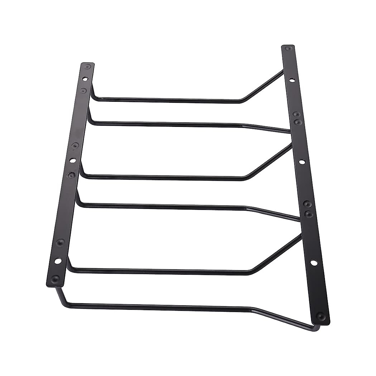 Diano 22.5cm Black Wine Glass Rack, Under Cabinet Wine Glass Holder, Stemware Rack Under Shelf, Wine Glasses Storage Hanger For Bar Kitchen 3 Rows