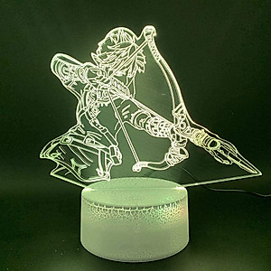 3D Night Light Led Night Light Game The Legend of Zelda Link Figure Nightlight,Acrylic, Home Light Birthday Gift for Kids Bedroom 3D Lamp Boy MAGY