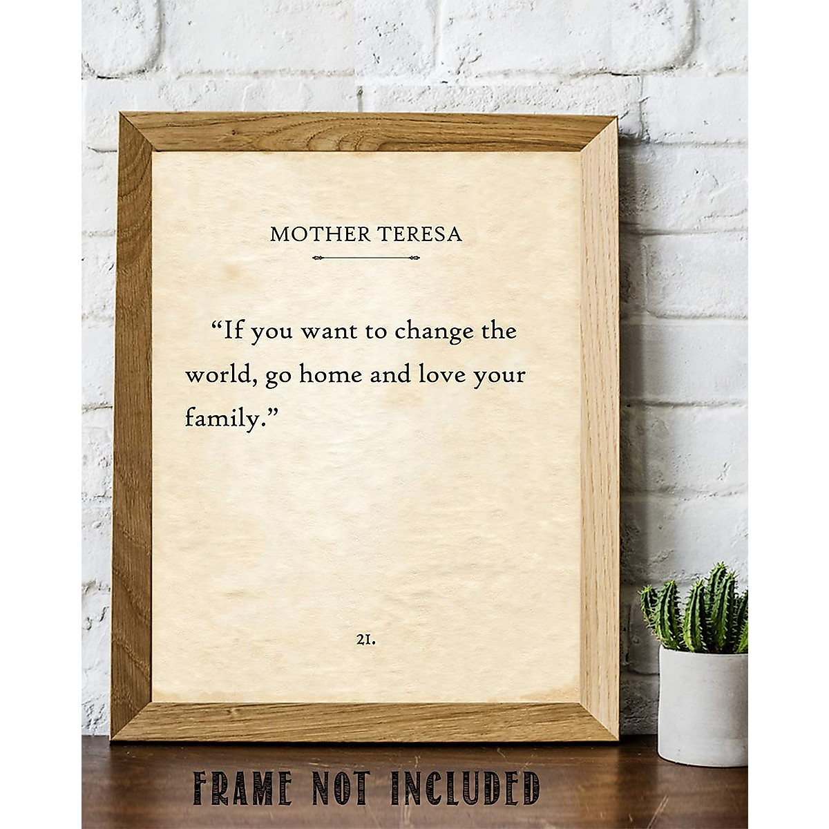Mother Teresa - If You Want To Change The World - Motivational Print for Living Room Decor, Classic Family Sign and Great Housewarming Gift, 11x14 Unframed Typography Book Page Print Poster