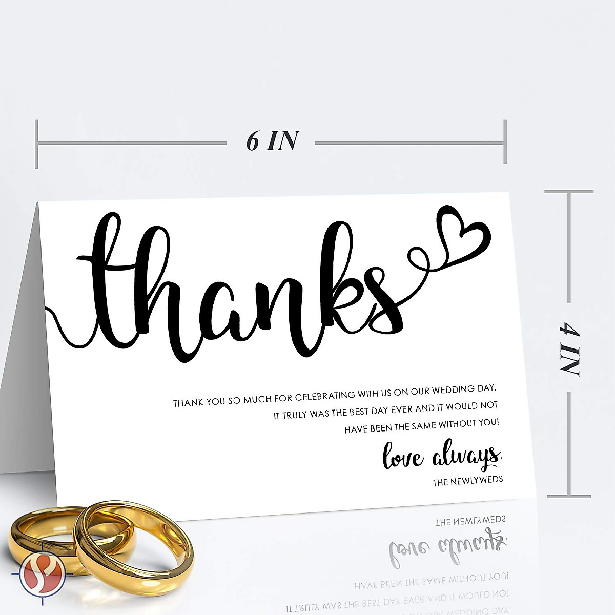 Wedding Thank You Place Setting Tent Cards & Foldover Placecards – Chic and Minimalist Table Centerpieces and Decorations | 4 x 6” – When Folded | 80lb (216gsm) | 50 per Pack
