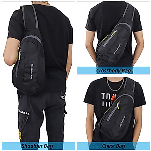 Gisdanchz Sling Bags for Men Water-proof, Lightweight Sports Sling Backpack Small Rucksack for Men Women Cross Body Chest One Strap Shoulder Bags Personal Pocket Small Travel Bag for Gym Sport, Black