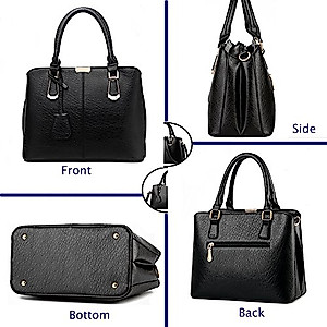 FiveloveTwo Women Satchel Handbag Tote Purse Top Handle Bag Shoulder Bag purple purple