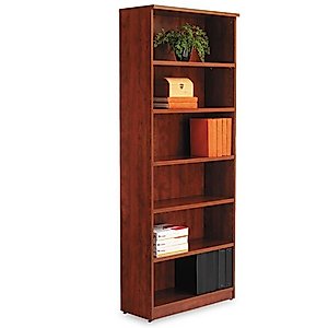 Alera VA638232MC Valencia Bookcase, 6-Shelf, 31-3/4 x 14 x 80-3/8, Med. Cherry
