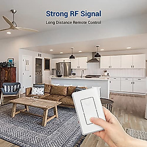 DEWENWILS 3 Way Wireless Light Switch and Receiver Kit, Remote Control Wall Switch for Ceiling Lights, Fans, Lamps, No in-Wall Wiring, No WiFi Needed, Wireless Panel Switch,100Ft RF Range