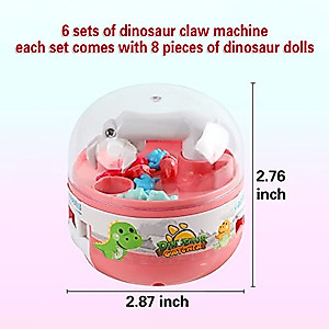 2 Pack Mini Claw Machine, Toy Claw Machine Tiny for Kids Miniature Hand Claw Machine Set with Mini Dinosaur Small Arcade Game Birthday Gift Stocking Stuffer Pinata Party Favors for Boy Girl 8-12